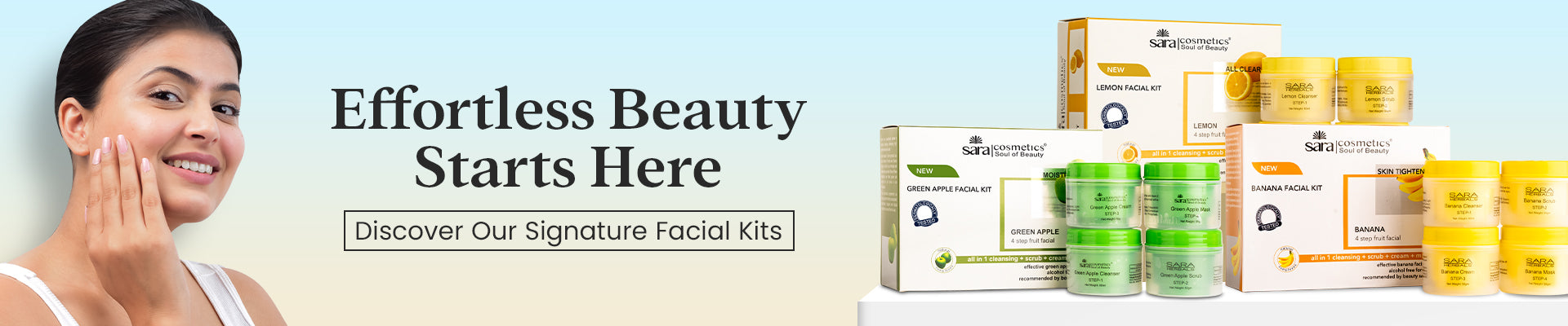 Facial Kit Green Apple, Orange facial Kit, SARA Banana facial Kit ...