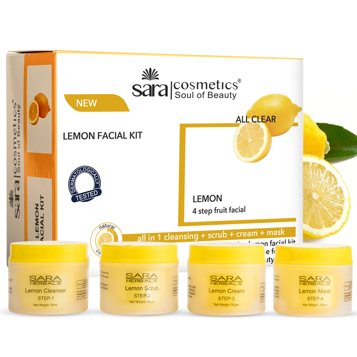 SARA LEMON FACIAL KIT Best facial kit (Pack of 4) – Sara Beauty