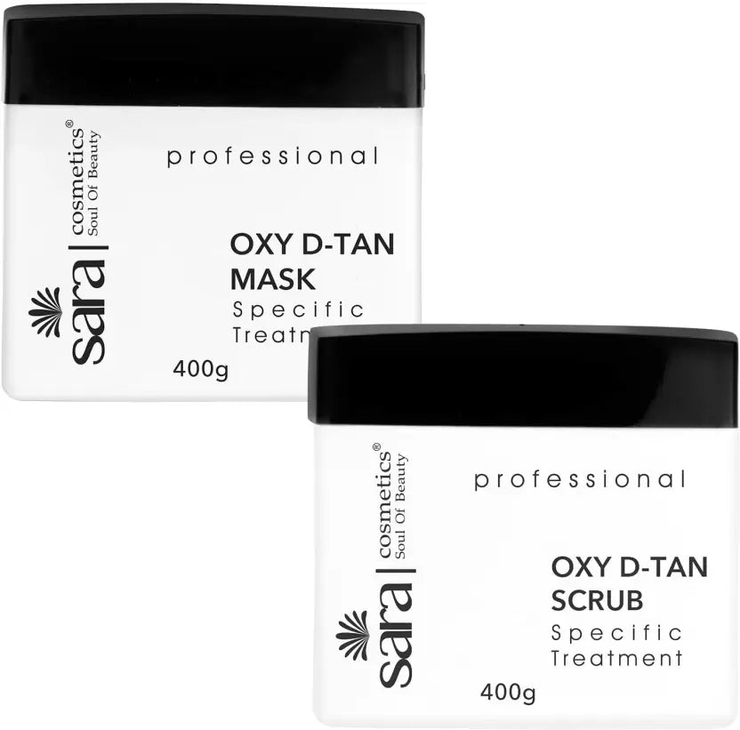Sara Oxy D-Tan Mask & Scrub Pack For Instant De-Tan Removal & Acne Pro ...