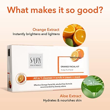Sara 4-Step Orange Facial Kit With Radiance D-TAN® Face Wash | 300g ...