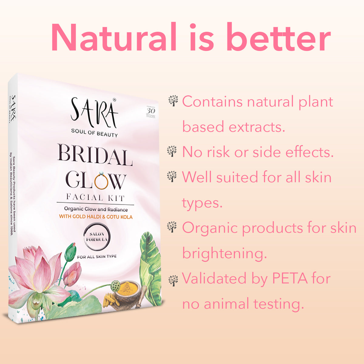 Bridal Facial Kit For All Skin Types Bridal Glow Sara – Sara Beauty